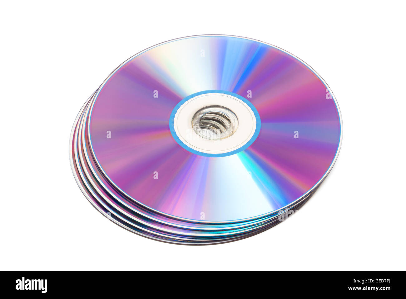cd disks on a white background Stock Photo - Alamy