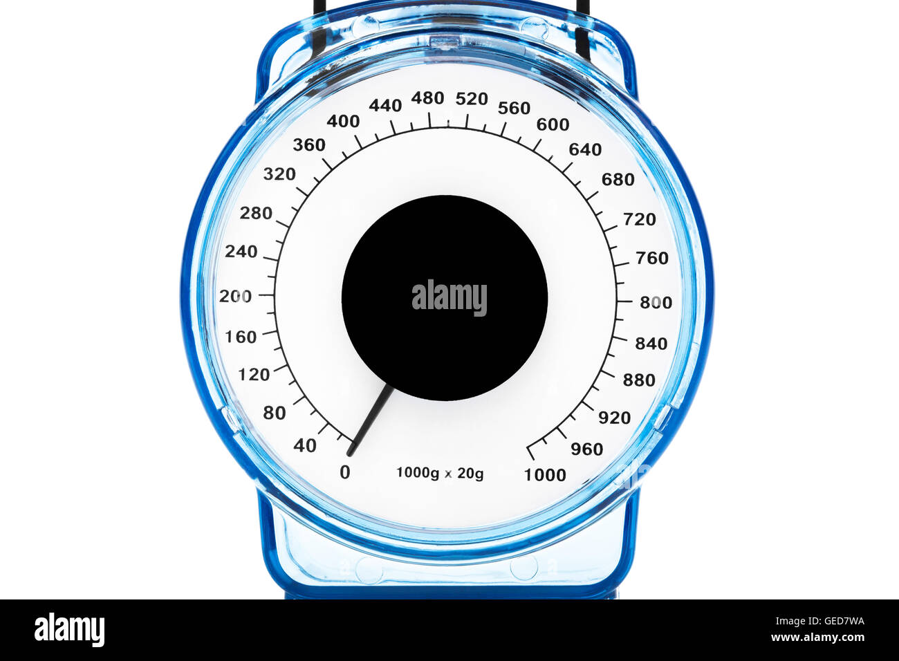 indicator of kitchen scales on a white background Stock Photo - Alamy