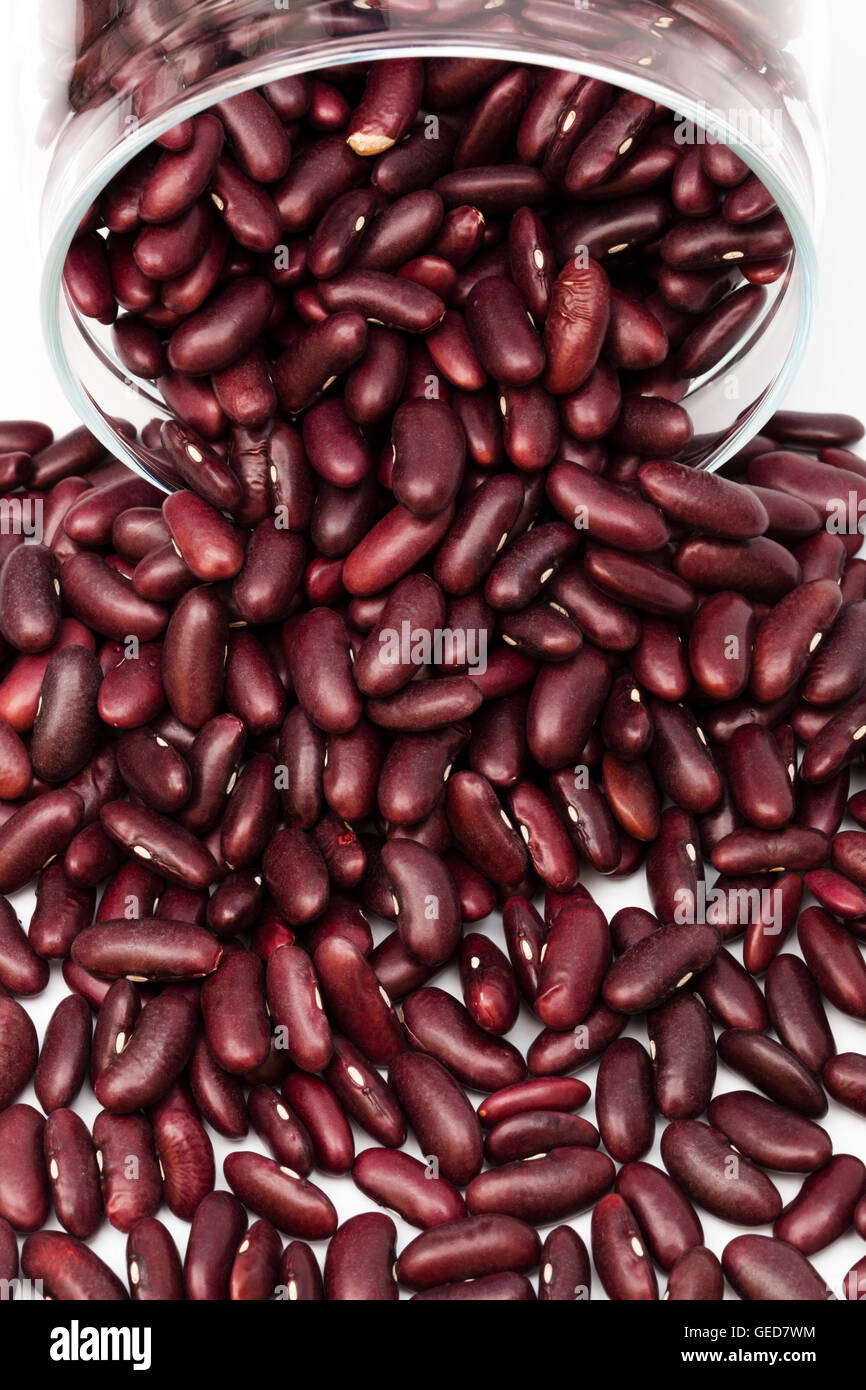 haricot in a glass jar on white background Stock Photo - Alamy