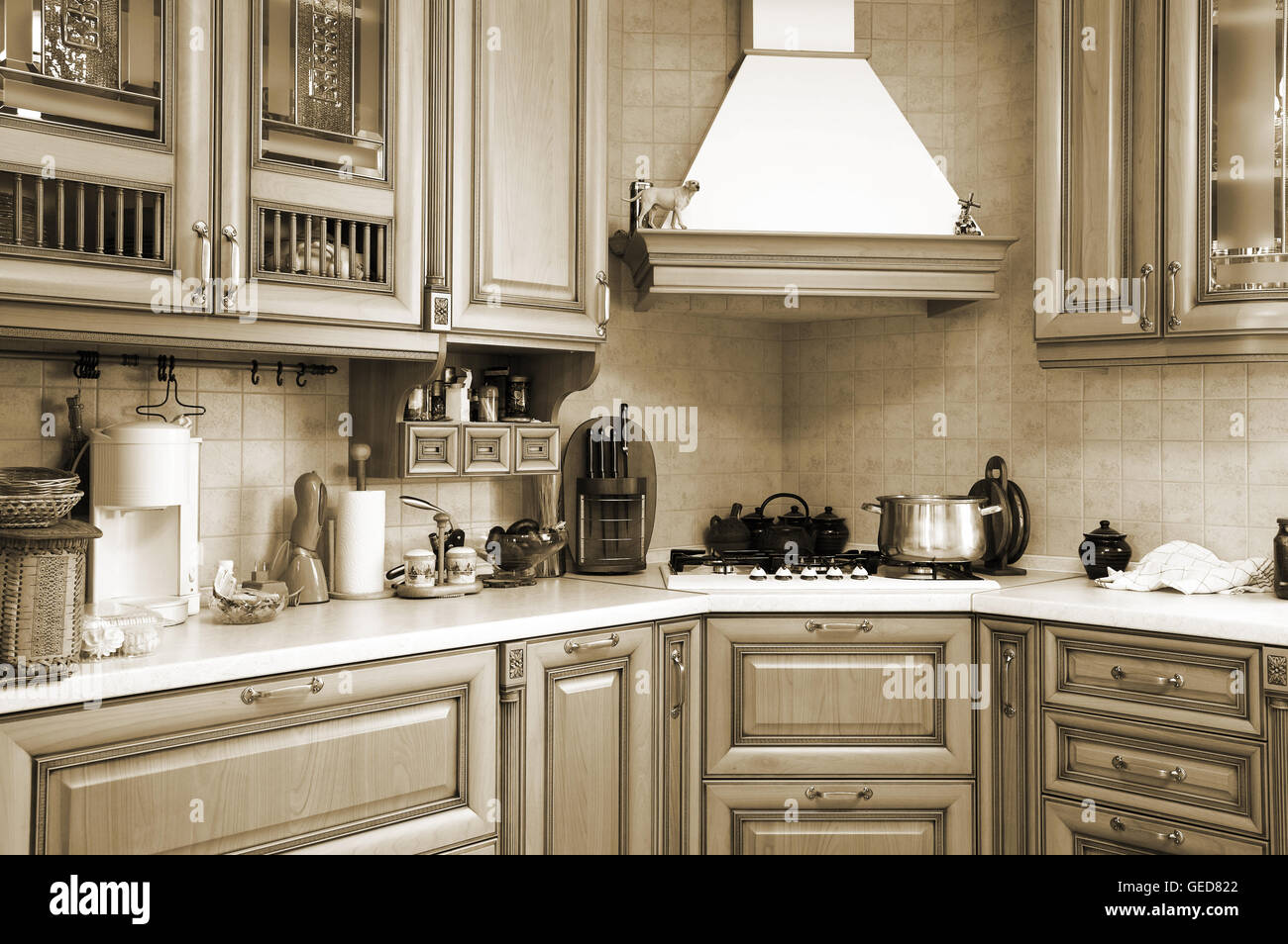 Gas stove on modern and beautiful kitchen Stock Photo - Alamy