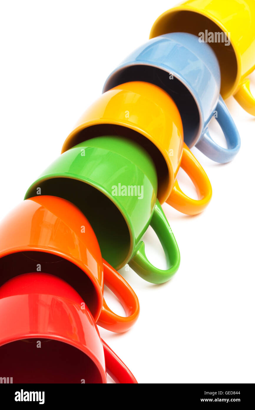 beautiful coffee cups on a white background Stock Photo - Alamy