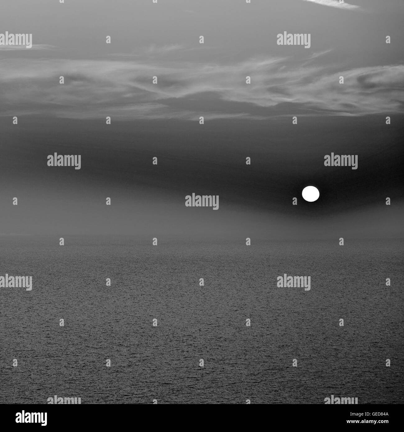 Romantic sunset sky background clouds Black and White Stock Photos ...