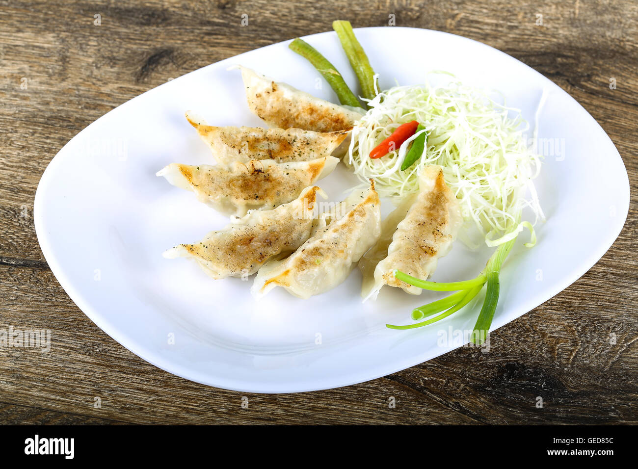 Japanese dumplings with herbs and spices Stock Photo - Alamy
