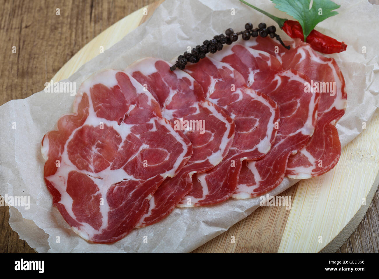 Italian Ham - Coppa Stagionata Stock Photo - Alamy