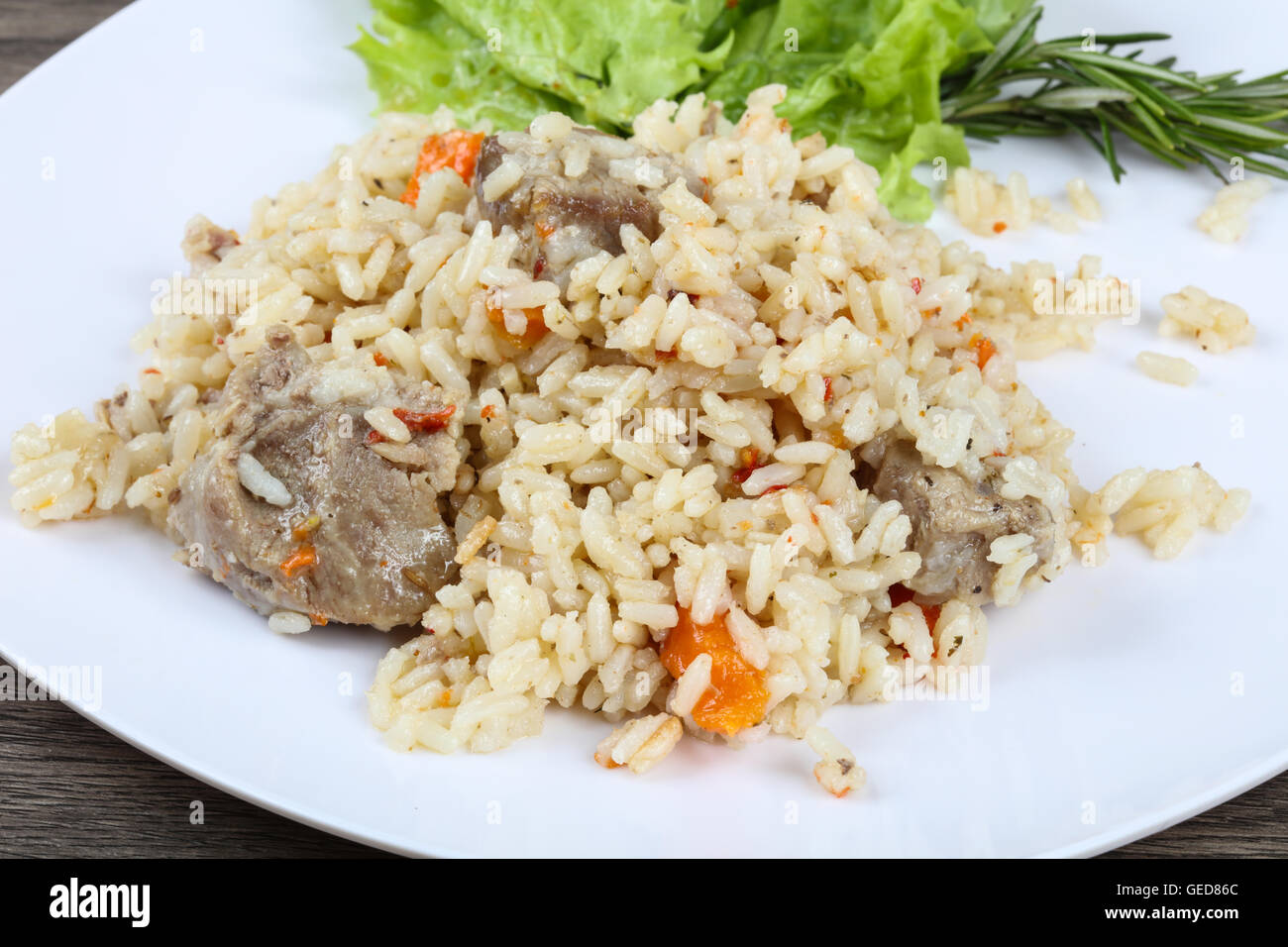 Pilau rice with meat and carrot Stock Photo - Alamy