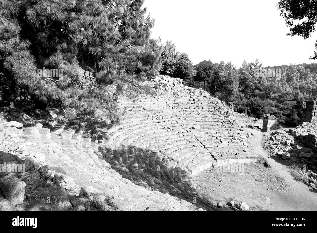 Destroyed column in black and white Black and White Stock Photos ...