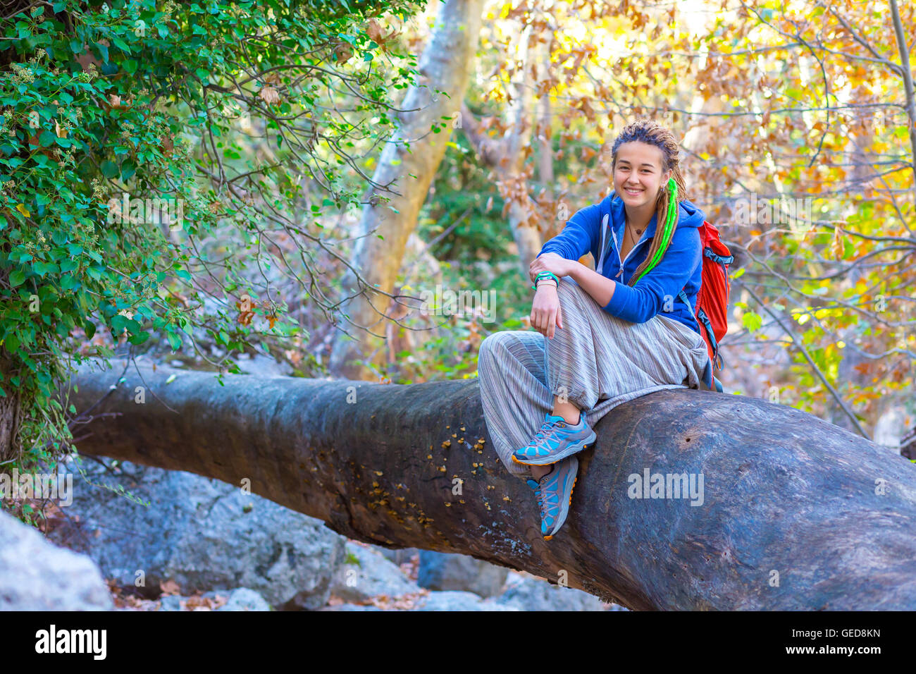 Hippie girl in nature hi-res stock photography and images - Alamy