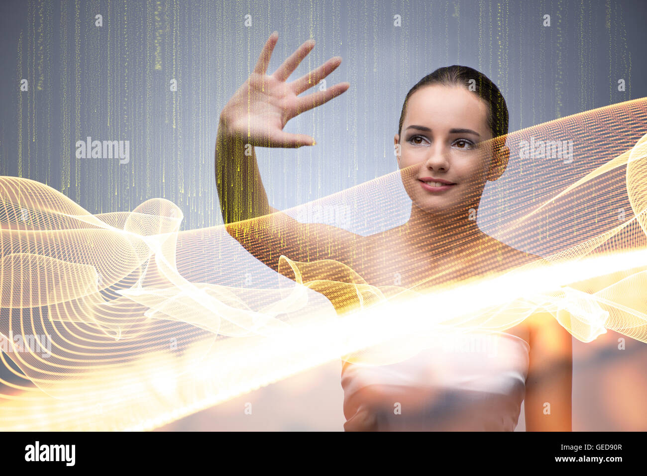 Young woman in digital concept Stock Photo - Alamy