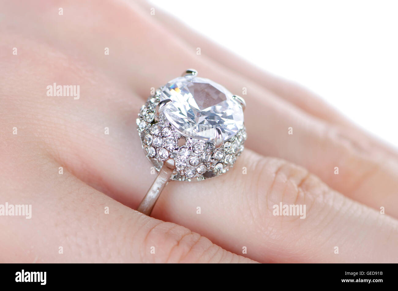 An engagement ring is worn hi-res stock photography and images - Alamy