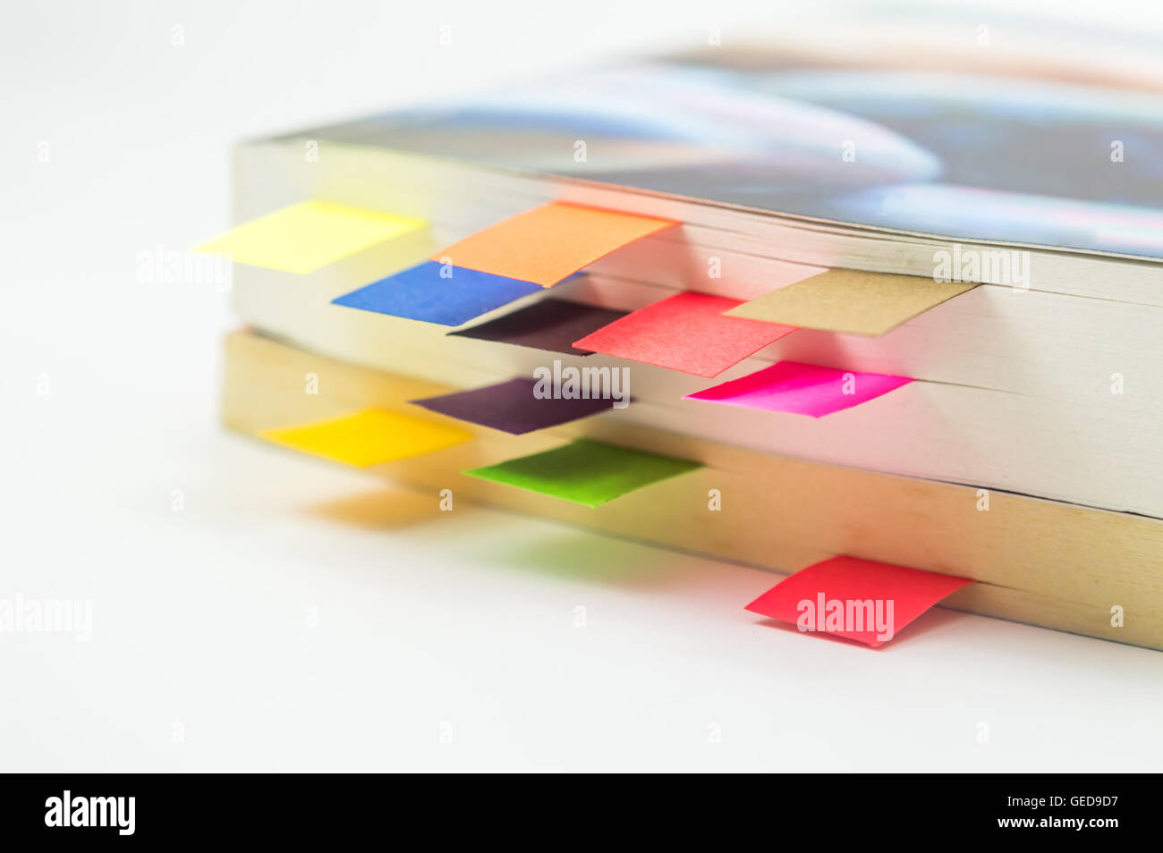 Book with book marks Stock Photo - Alamy