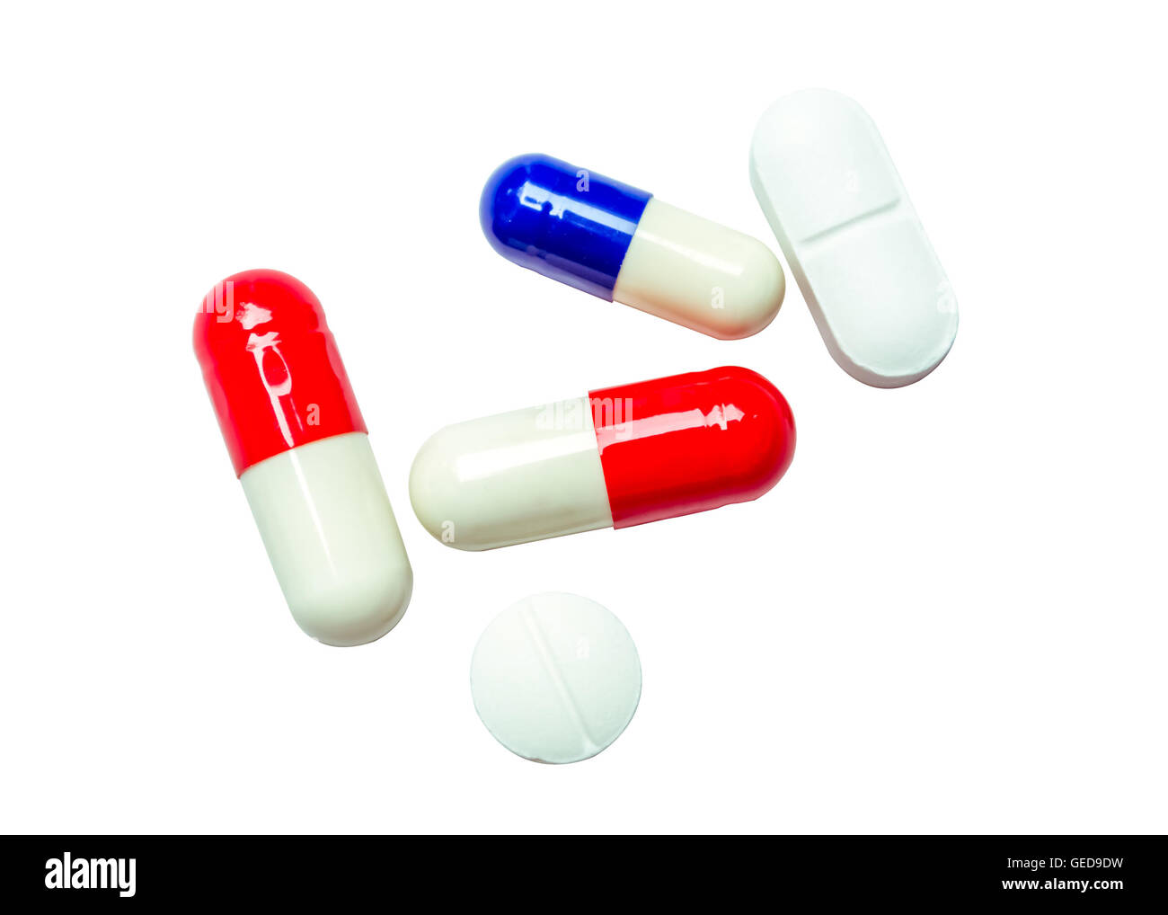 Red blue capsules in Cut Out Stock Images & Pictures - Alamy
