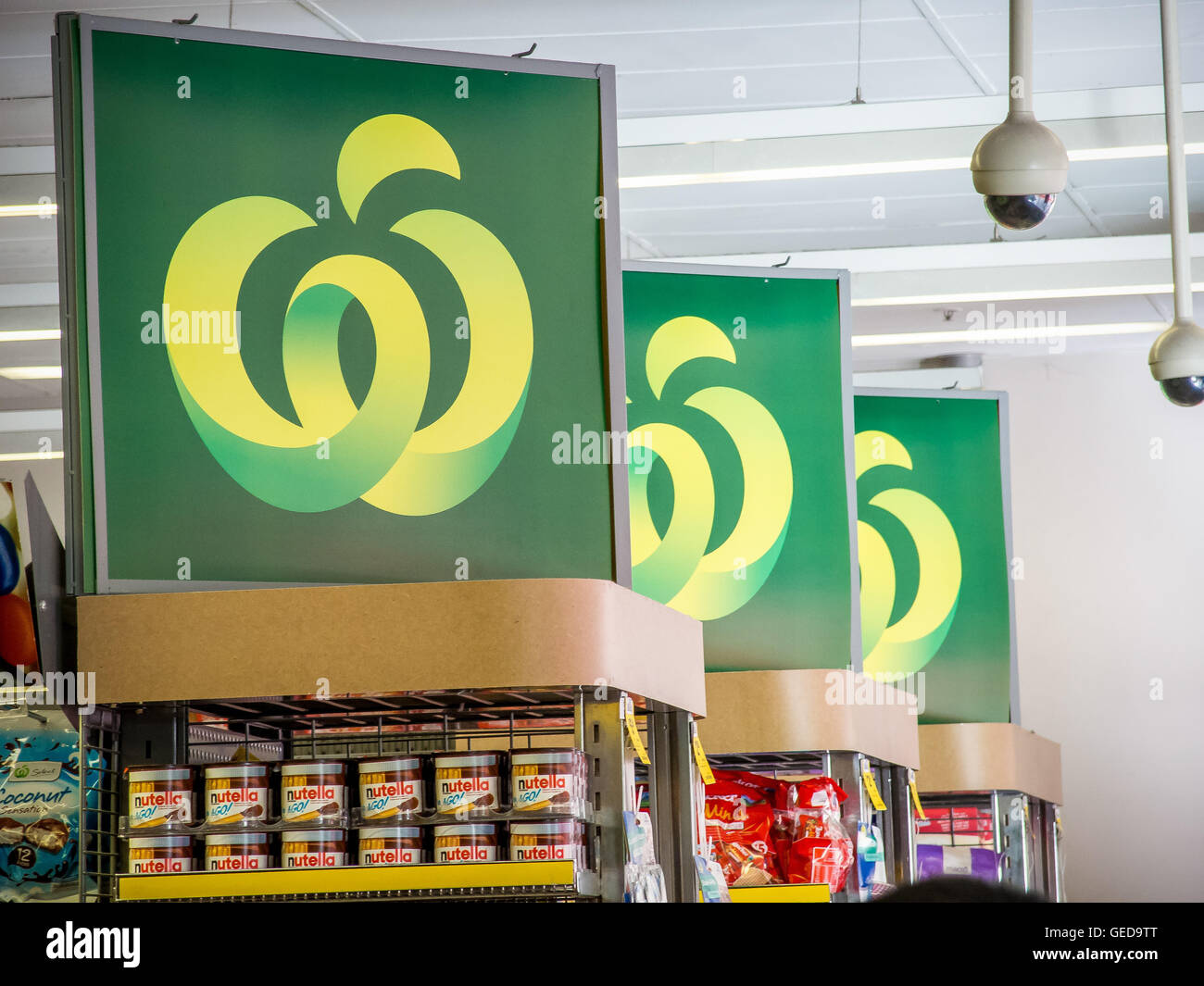 Sydney, Australia. 25th July, 2016. Signage inside Woolworths' flagship ...