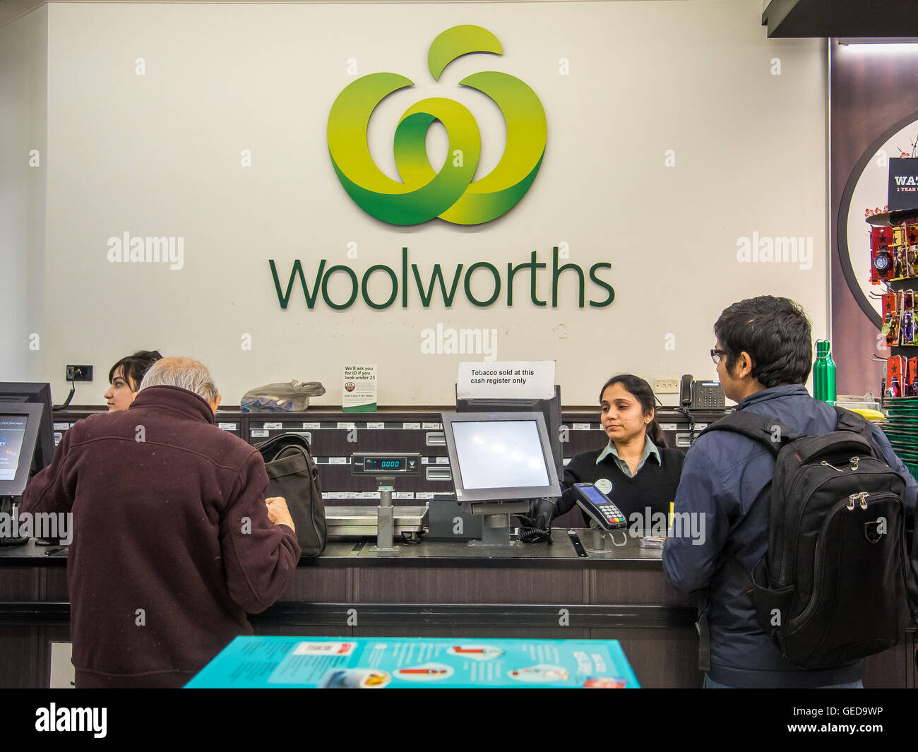 Sydney, Australia. 25th July, 2016. Registers inside Woolworths ...