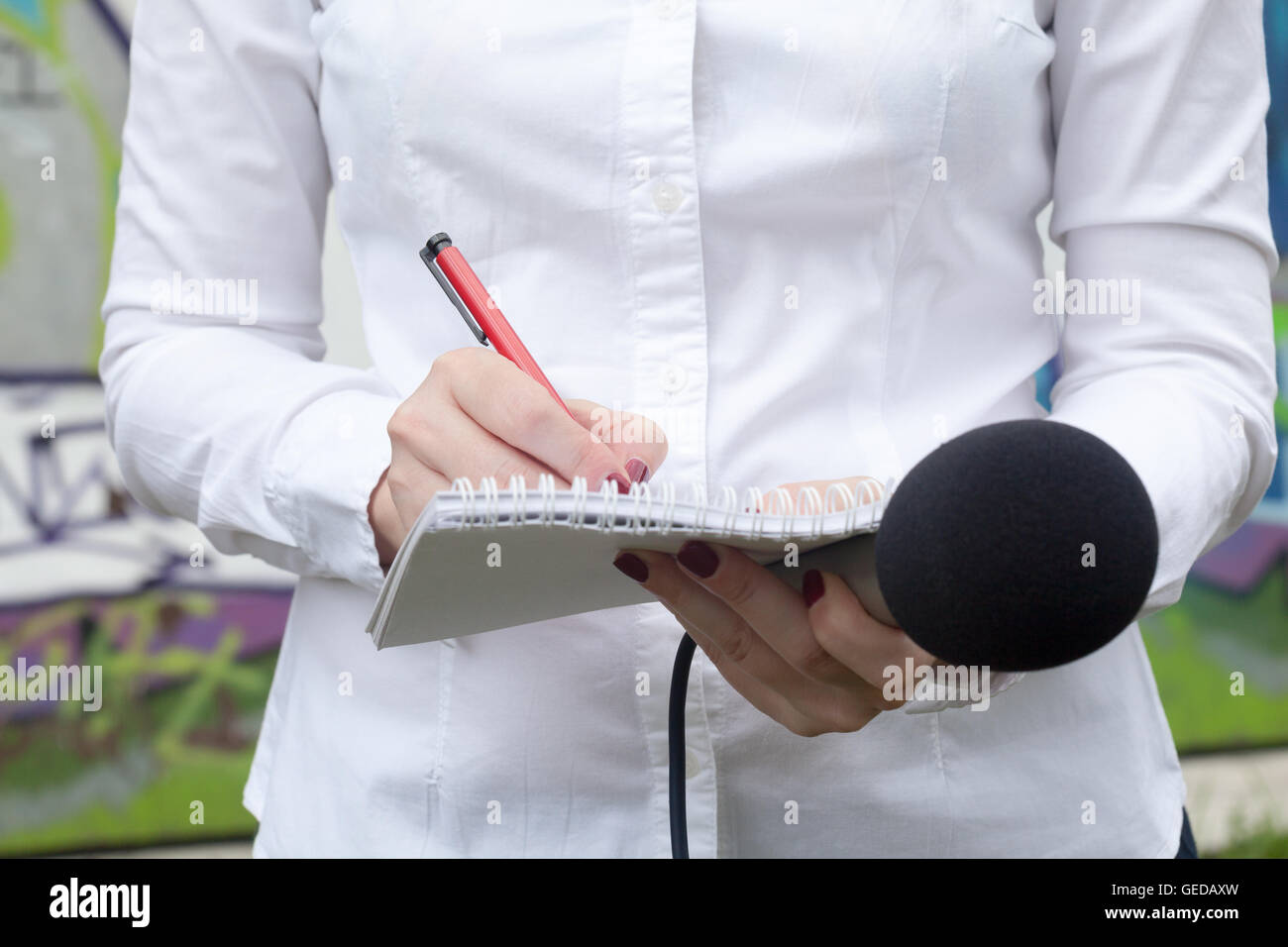 News Journalist Taking Notes