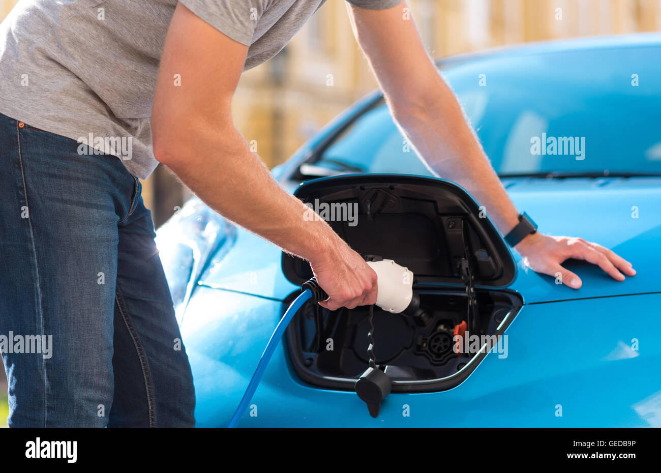 Close up hand plugging hi-res stock photography and images - Alamy