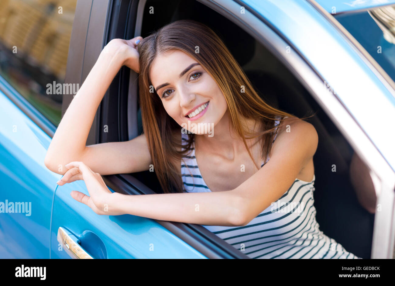 Open road through car window hi-res stock photography and images - Alamy