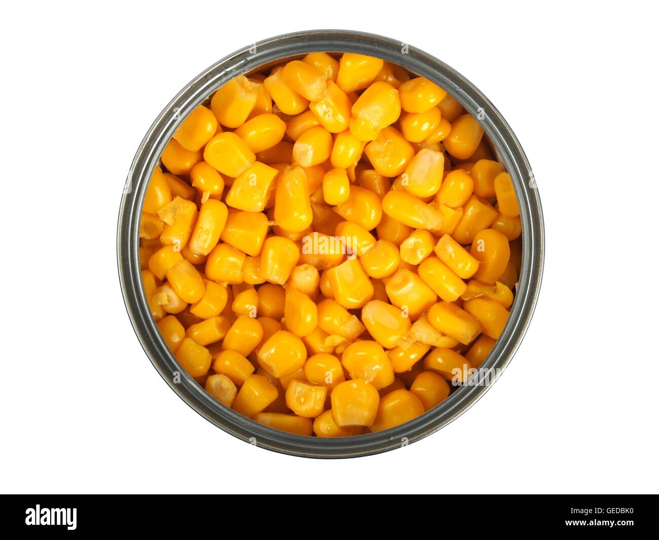 Open can with corn Stock Photo - Alamy