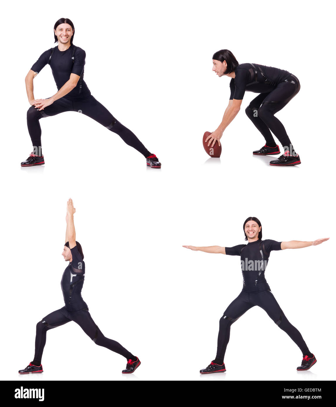 Young man doing exercises on white Stock Photo - Alamy