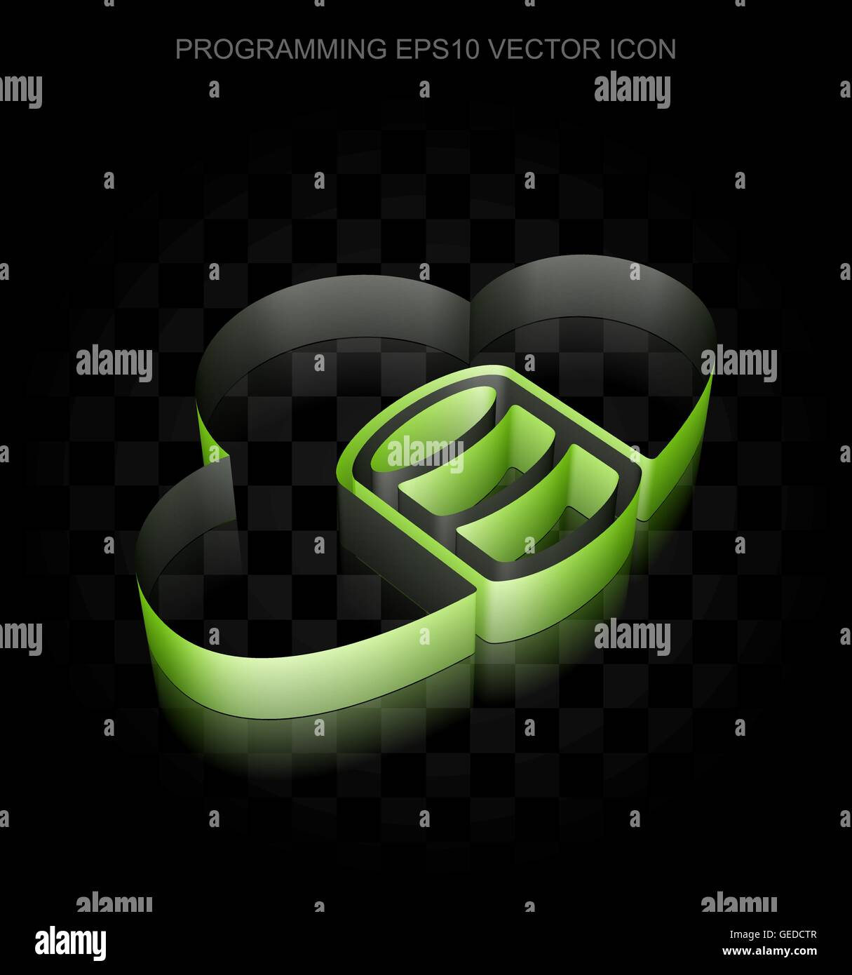 Database icon: Green 3d Database With Cloud made of paper, transparent ...