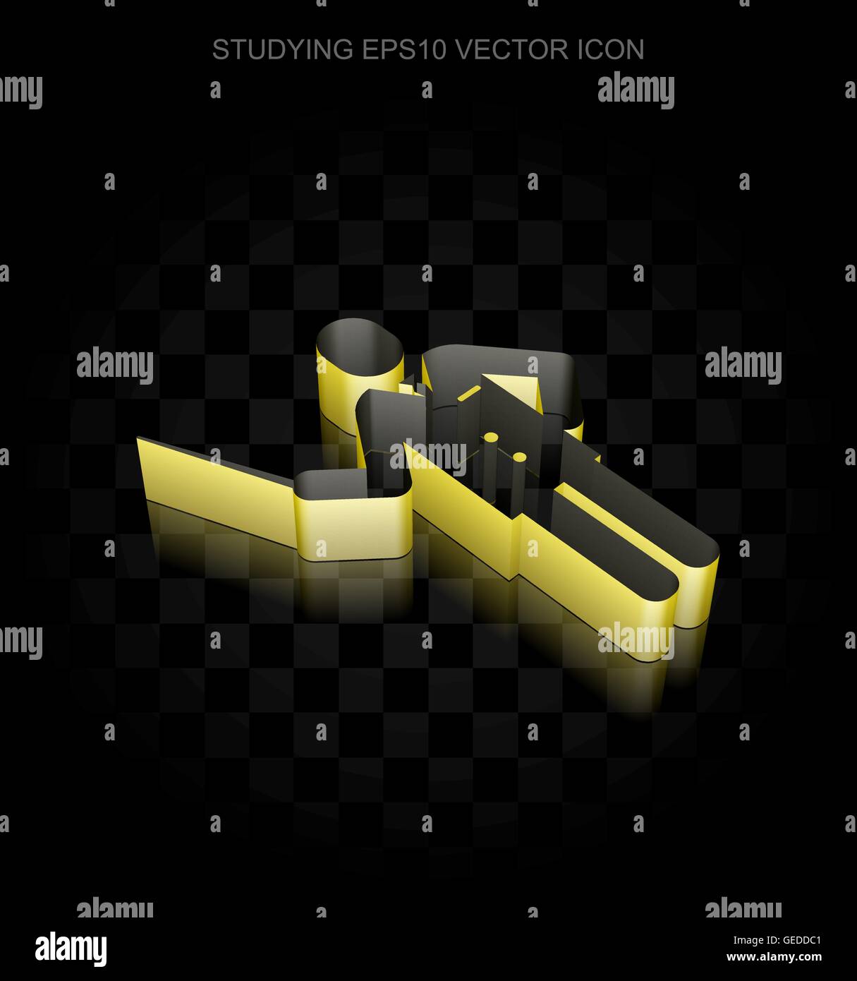 Learning icon: Yellow 3d Teacher made of paper, transparent shadow, EPS ...