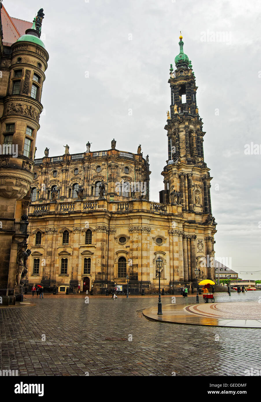 Hofkirche in the center of Dresden in Saxony state of Germany. The ...