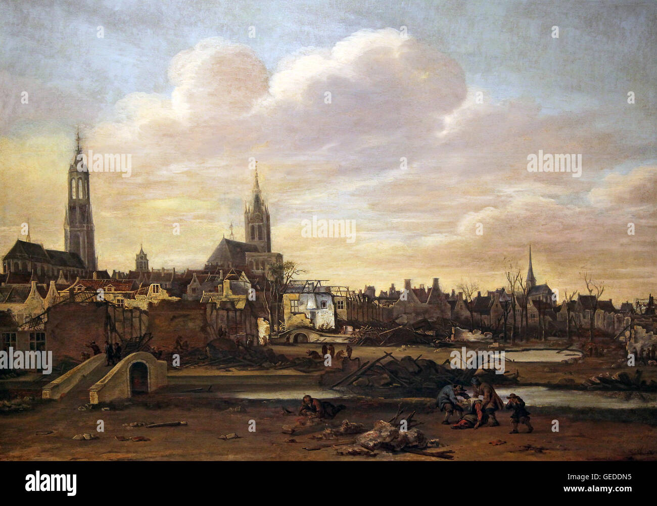Delft after gunpowder magazine explosion 1654 by Daniel Vosmaer 1622 ...