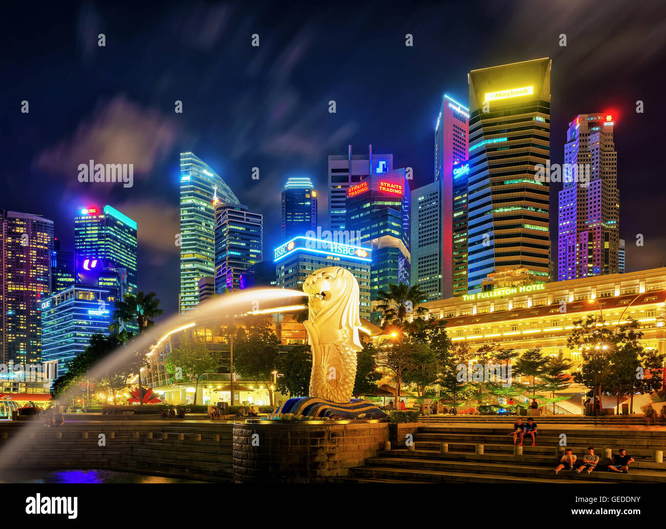 Merlion in singapore mouth singapore hi-res stock photography and ...