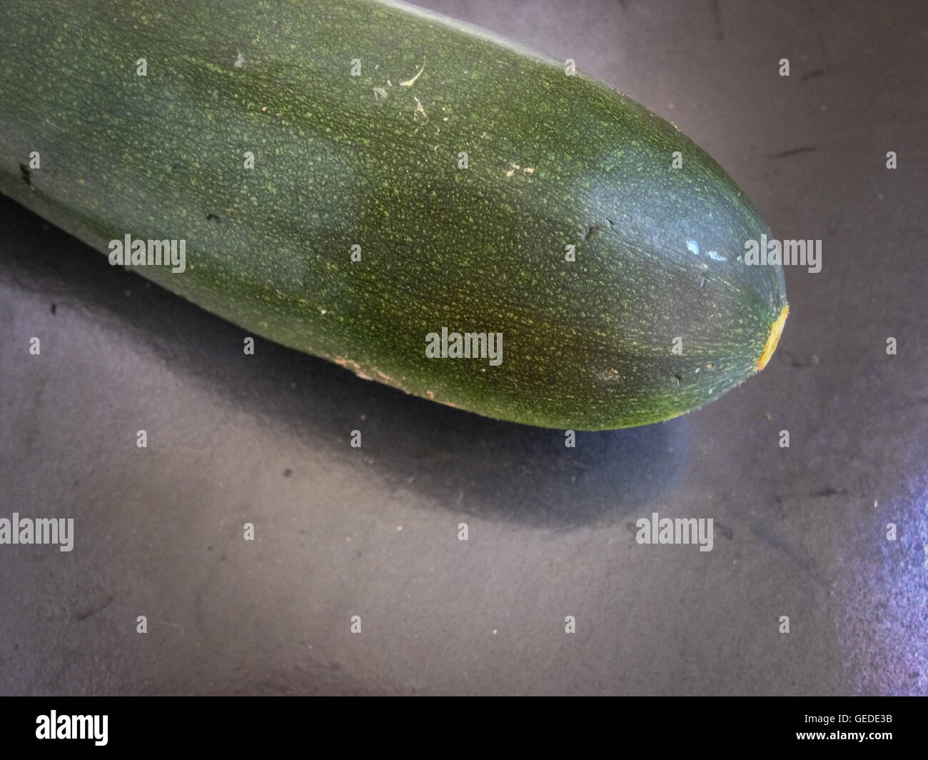 Vegetable on gray textured background. Green zucchini / squash Stock ...