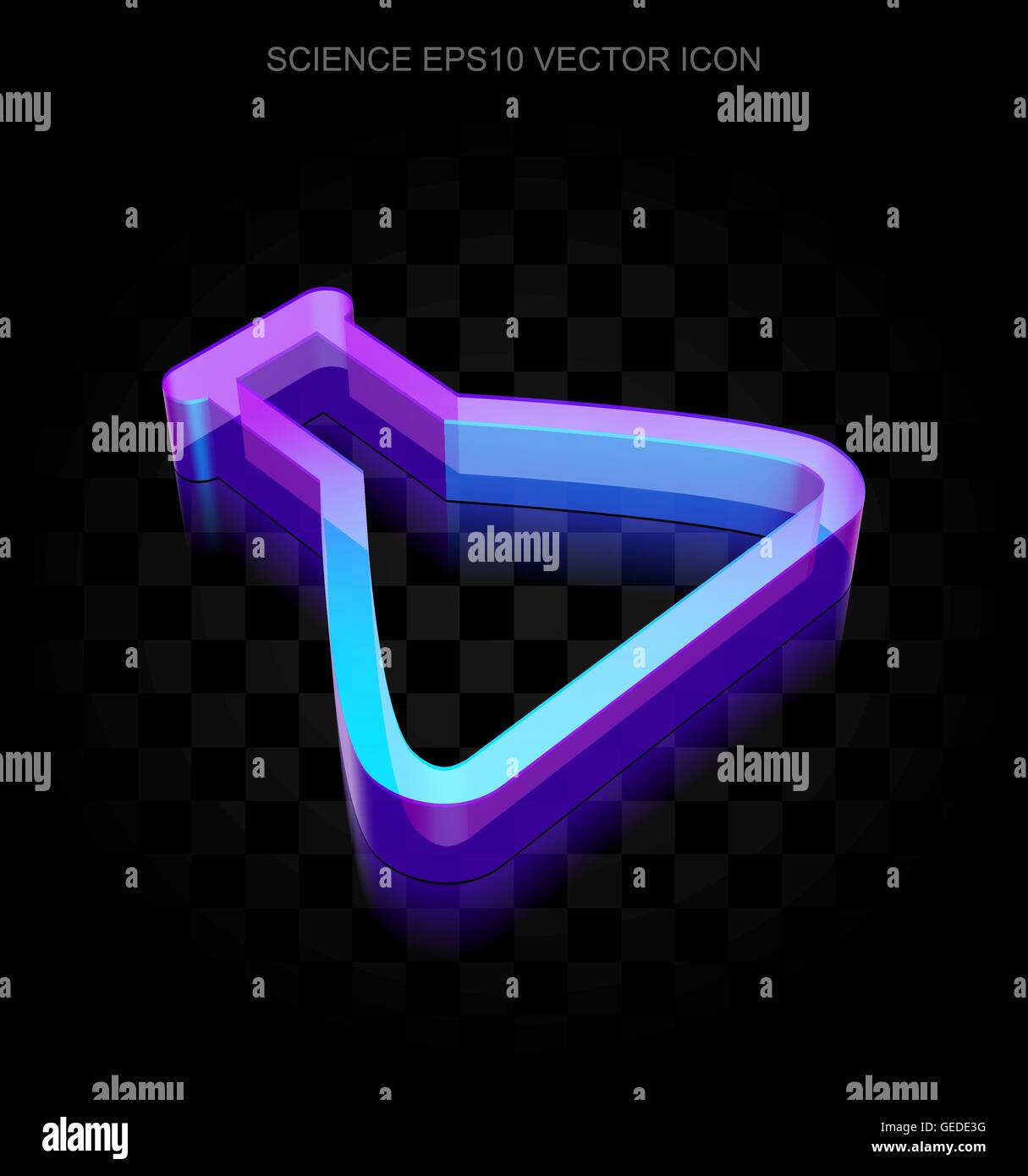 Science icon: 3d neon glowing Flask made of glass, EPS 10 vector Stock ...
