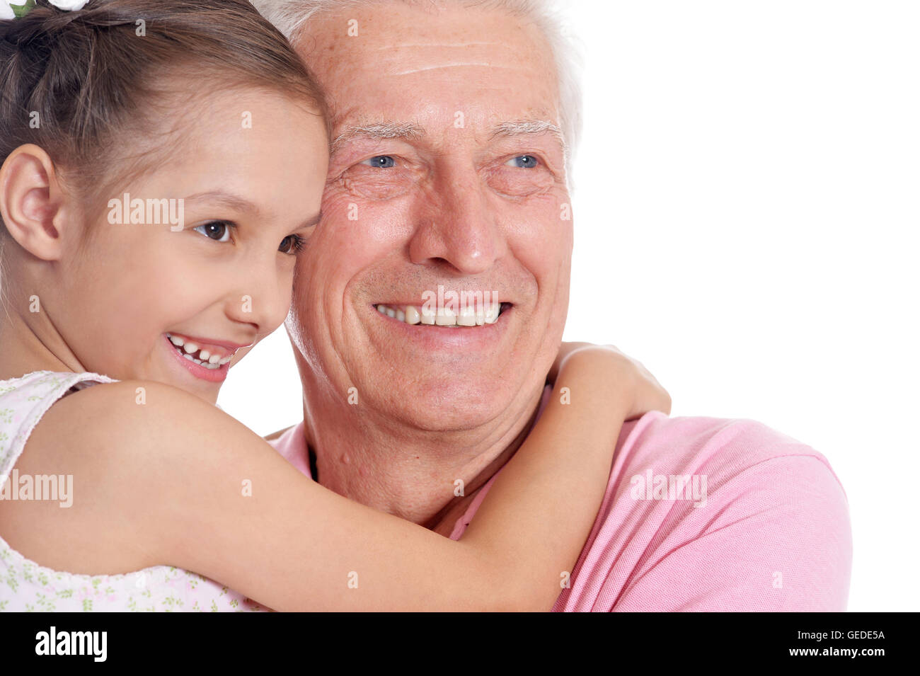 elderly man with cute granddaughter Stock Photo - Alamy