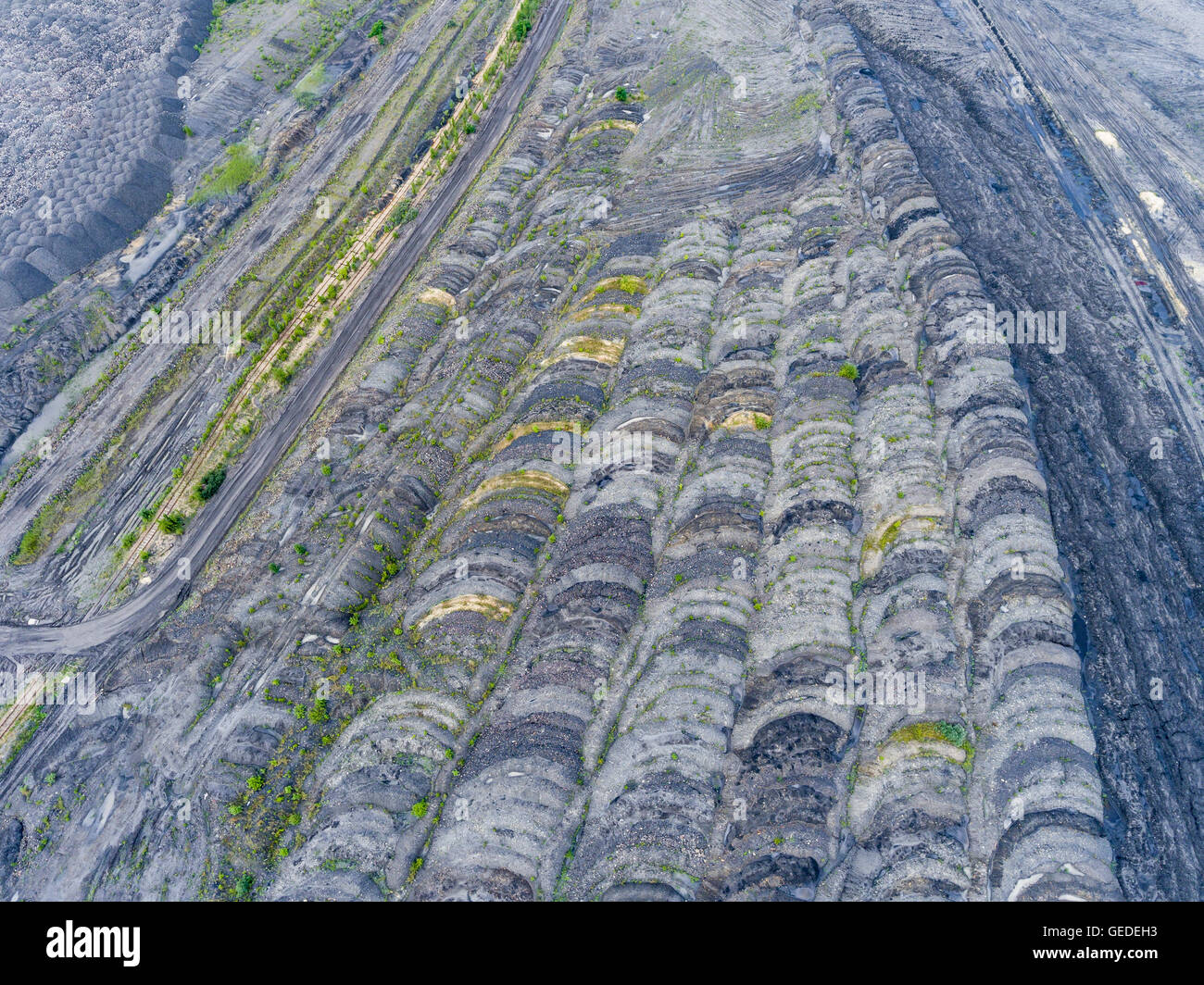 Coal mine in south of Poland. Destroyed land. View from above Stock ...