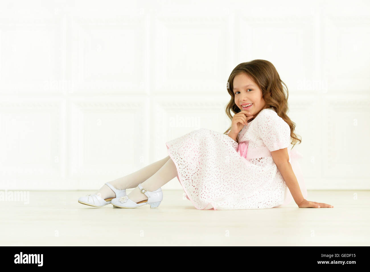 Cute Little Girl Posing Stock Photo Alamy