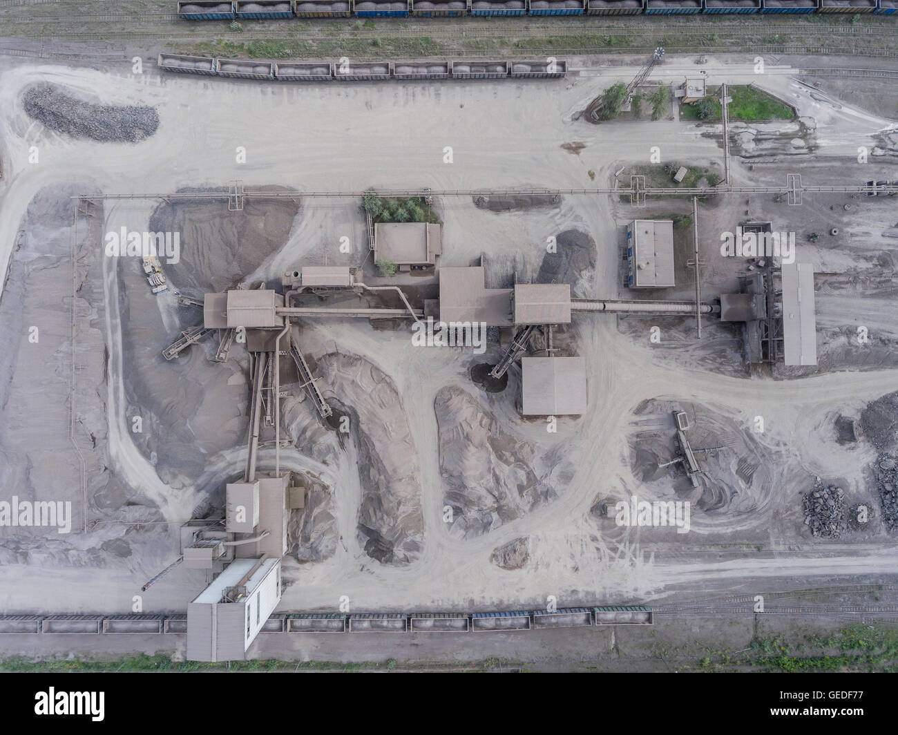 Aerial view of open pit sand quarries. View from above Stock Photo - Alamy