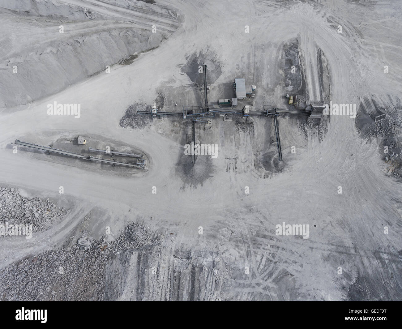 Aerial view of open pit sand quarries. View from above Stock Photo - Alamy
