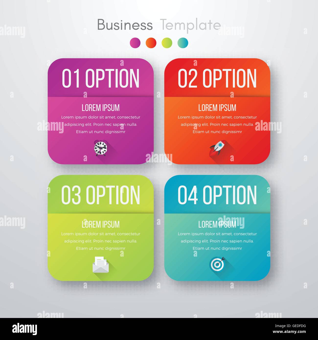 Vector illustration of four square infographics Stock Vector Image ...