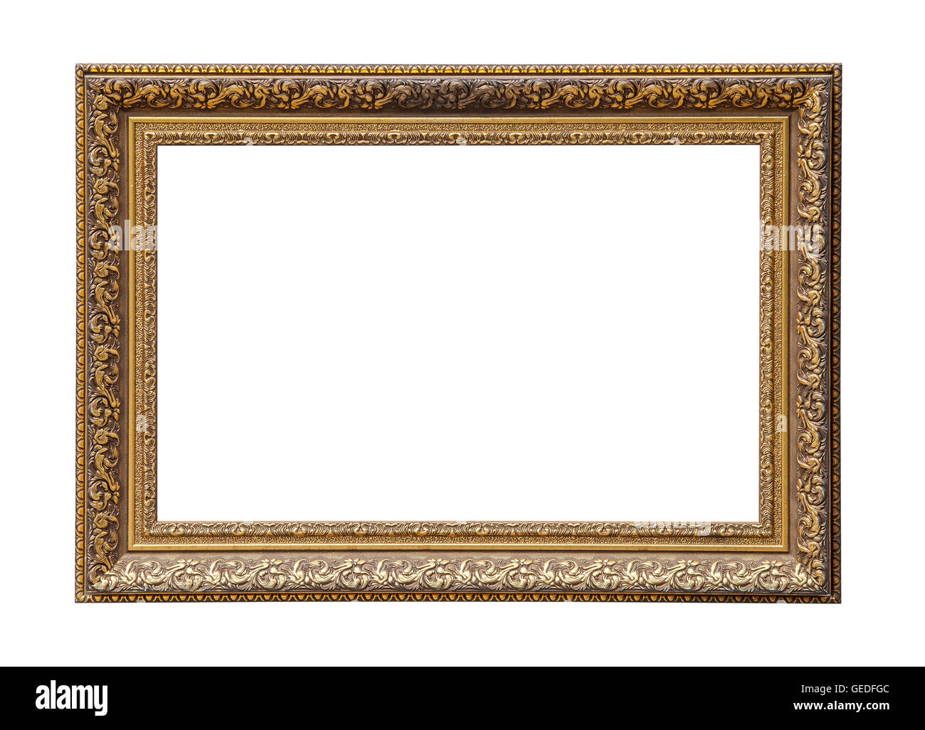 Golden classic painting canvas frame Stock Photo - Alamy