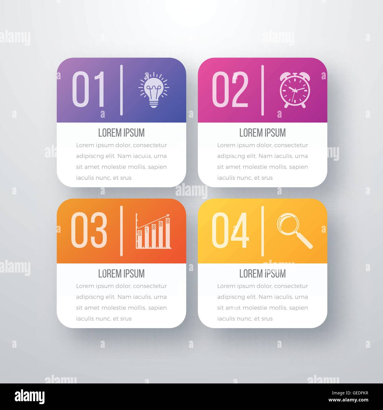 Vector illustration of four square infographics Stock Vector Image ...