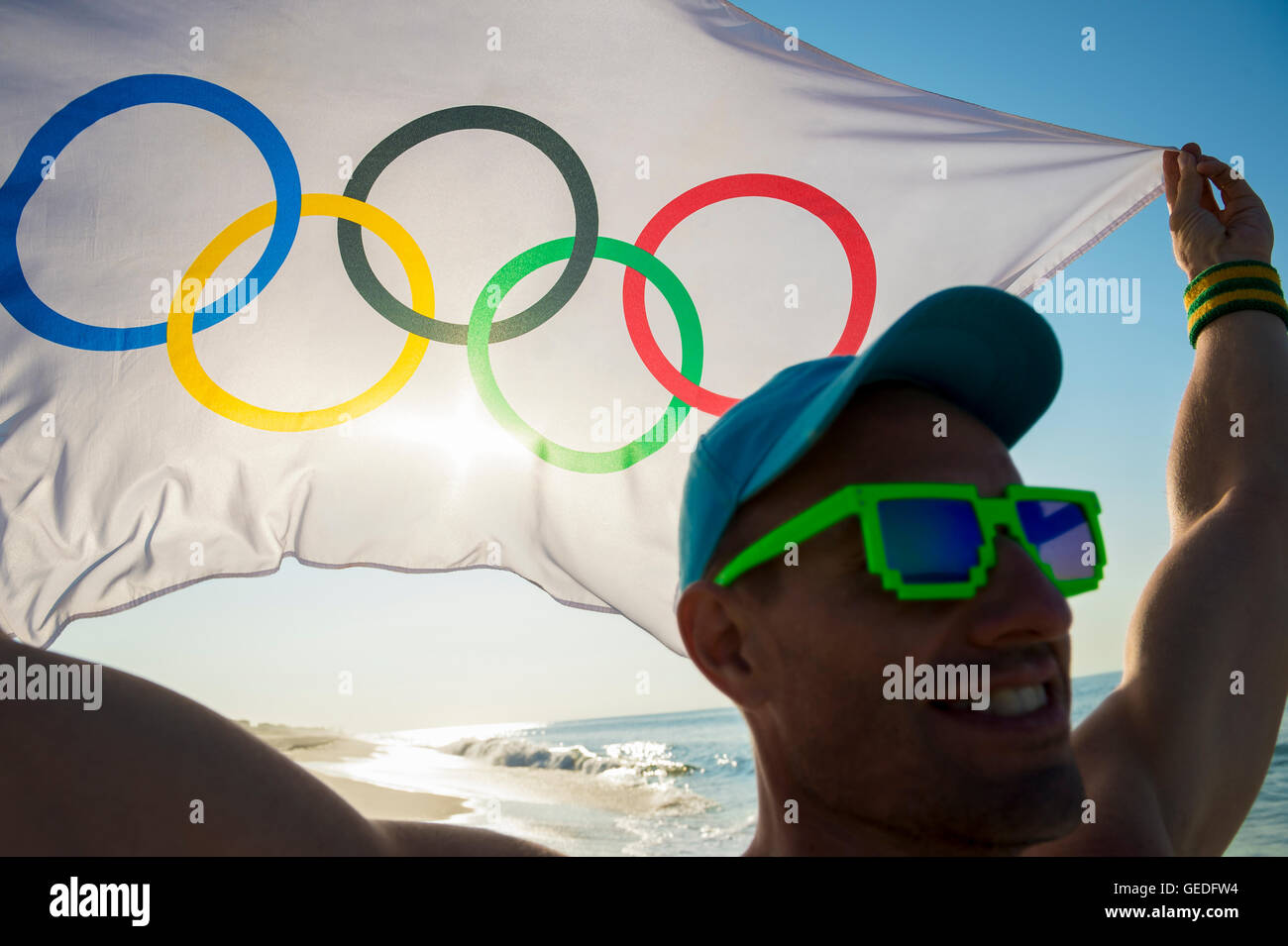 RIO DE JANEIRO - MARCH 10, 2016: Smiling Brazilian athlete holds ...