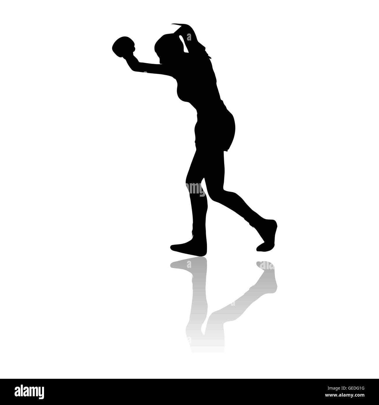EPS 10 vector illustration of boxer woman silhouette in black Stock ... EPS 10 vector illustration of boxer woman silhouette in black Stock ...