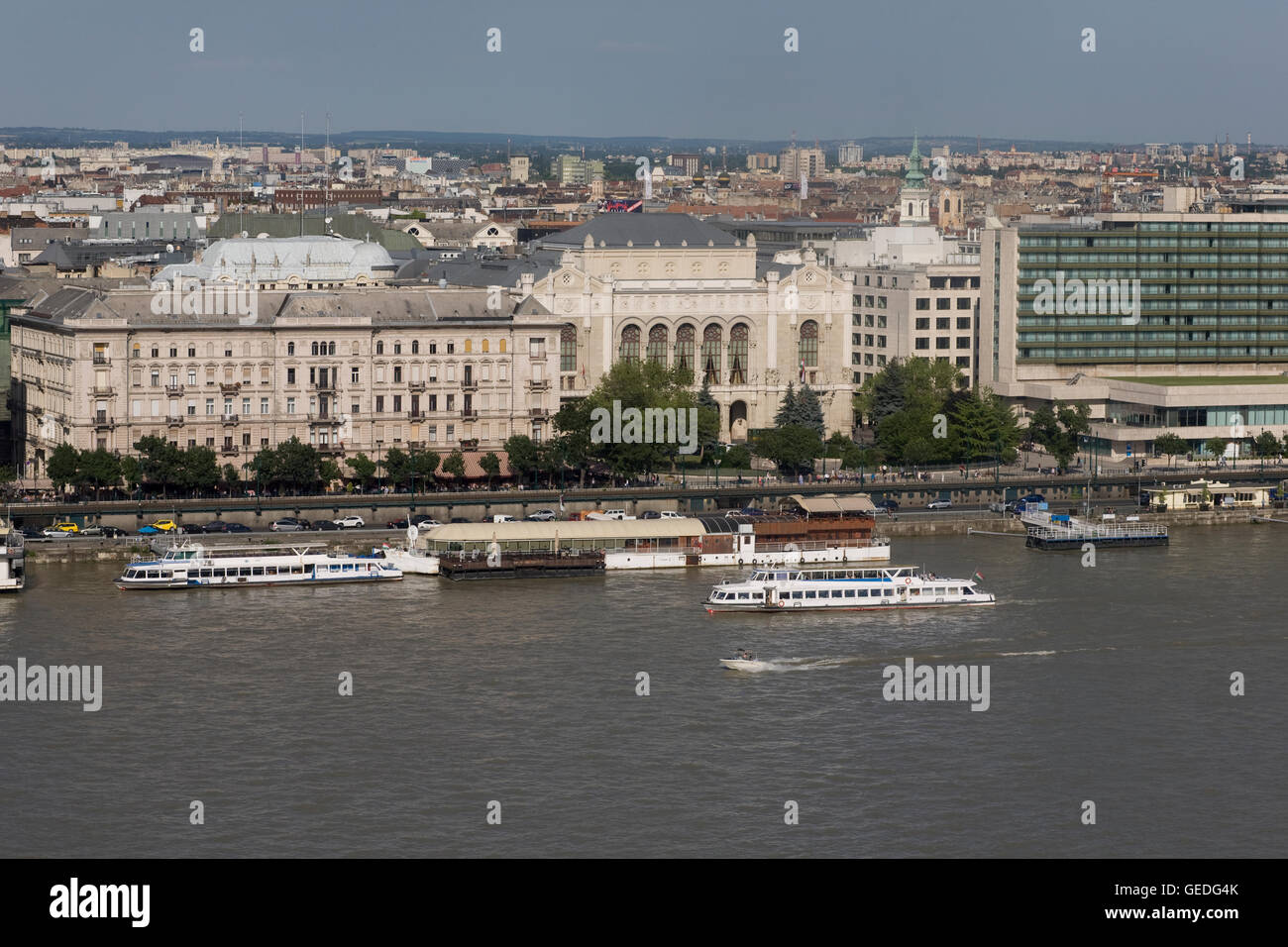 central part of Jane Haining quay seen from Castle hill Stock Photo - Alamy