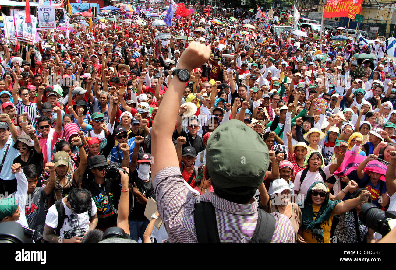 Philippines. 25th July, 2016. Bagong Alyansang Makabayan (BAYAN) Secretary General Renato Reyes ...