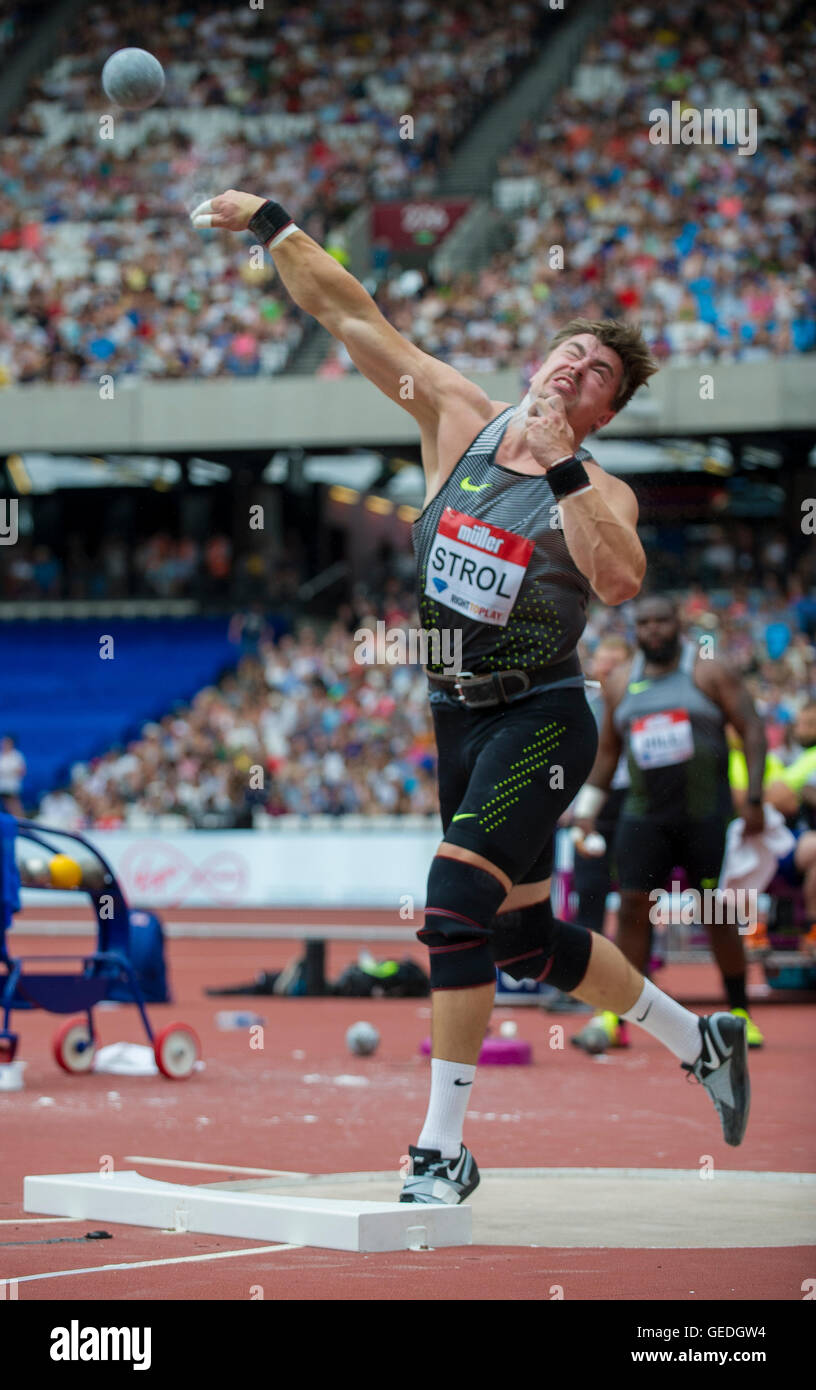 LONDON, ENGLAND - JULY 23: David Storl competing in the men's shot put ...