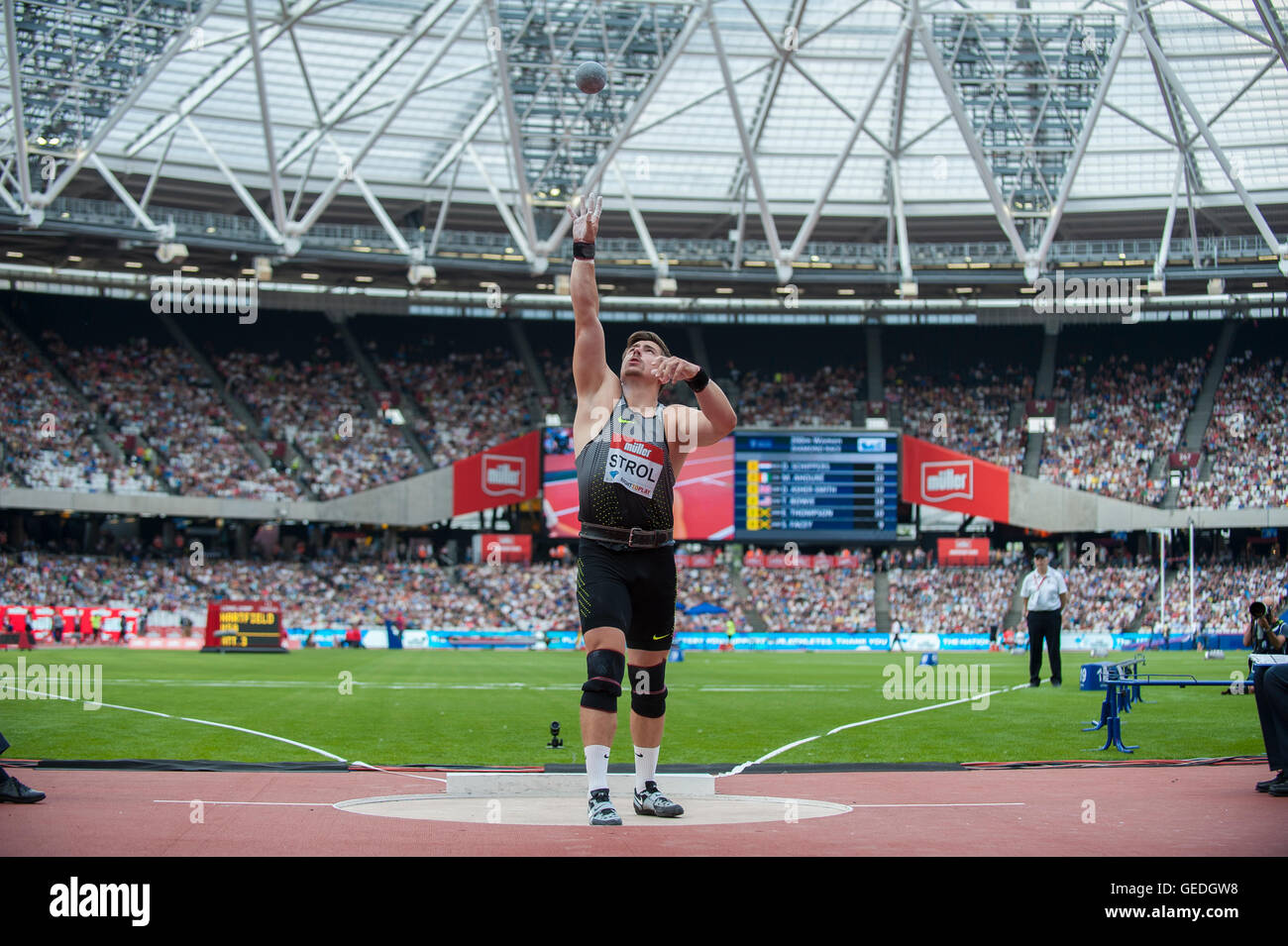 LONDON, ENGLAND - JULY 23: David Storl competing in the men's shot put ...