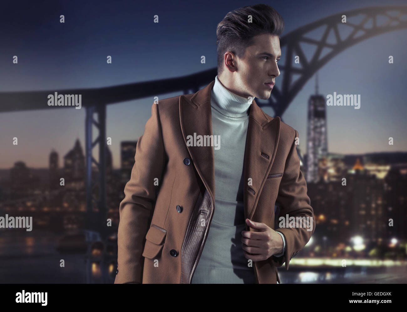 Elegant smart guy with perfect haistyle Stock Photo - Alamy
