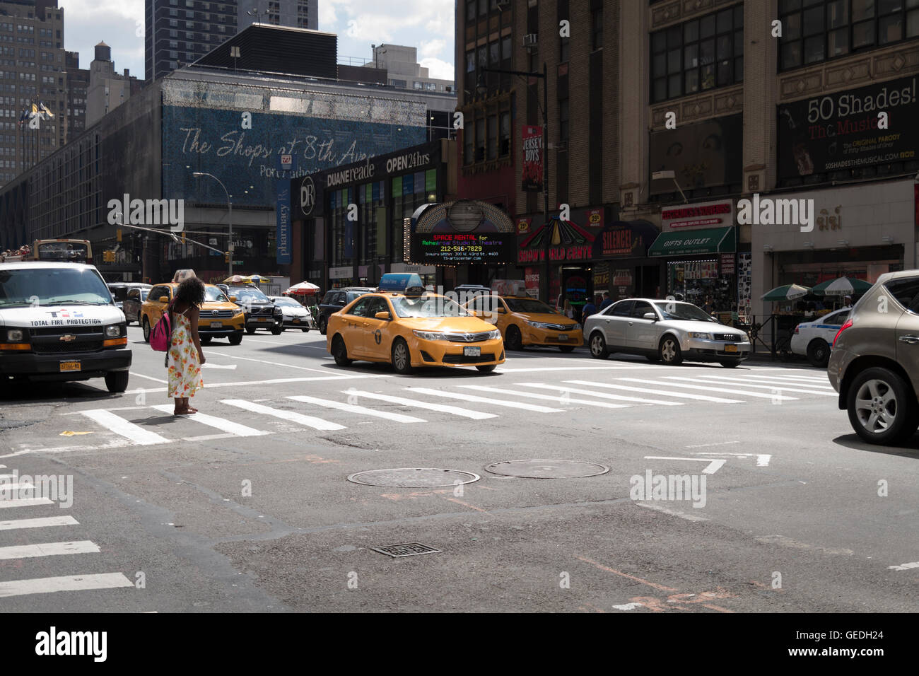 Intersection of 8th Avenue and W 42nd Street in Manhattan Stock Photo ...