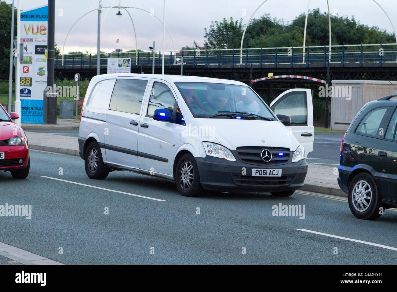 An undercover police van being used in Southport, Merseyside, uk Stock ...