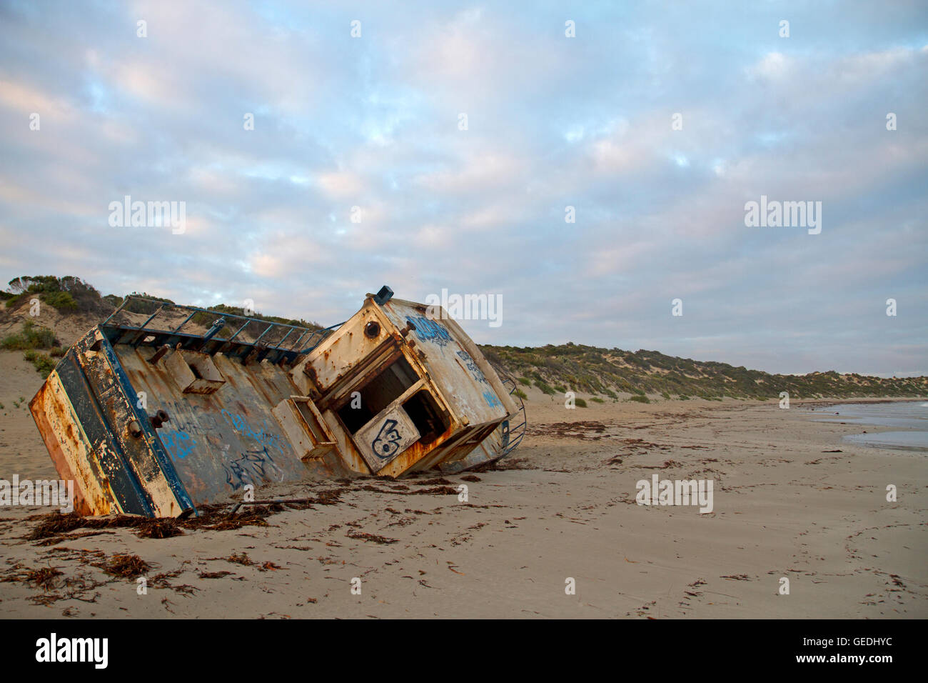Washed up fishing boat hi-res stock photography and images - Alamy