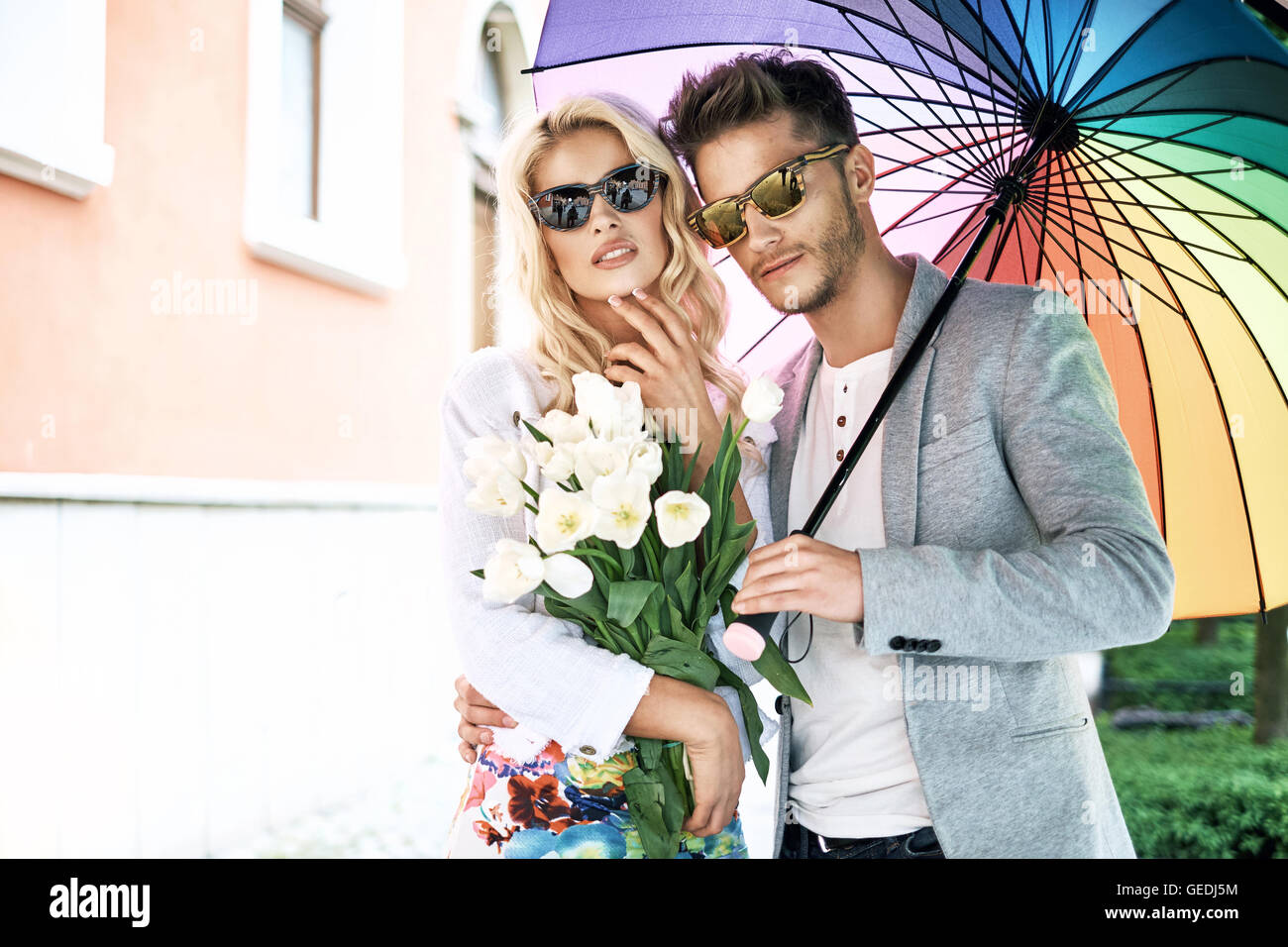 Romantic young guys on their first date Stock Photo - Alamy