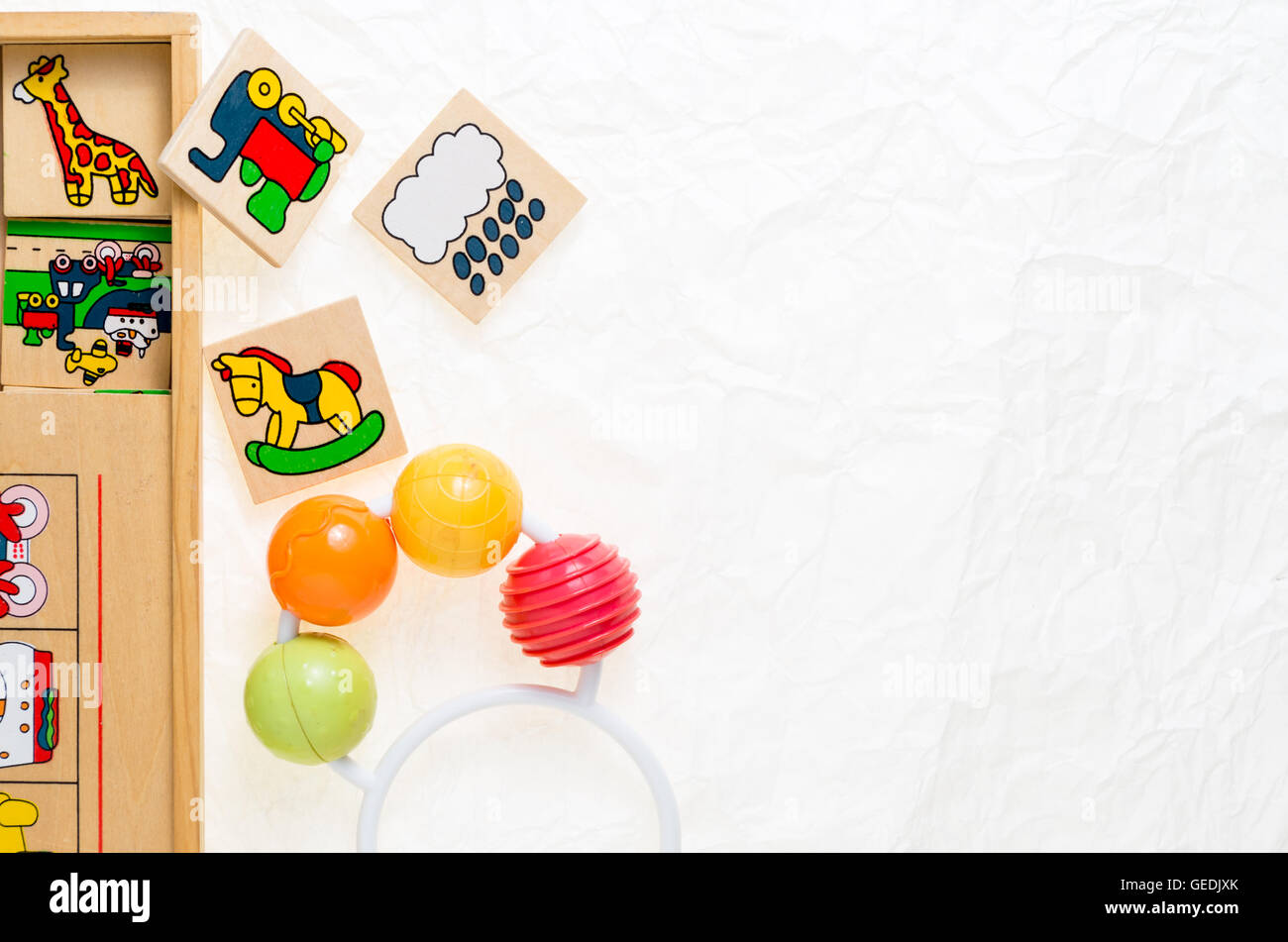 generic wooden toys with no copy rights, representing objects and ...