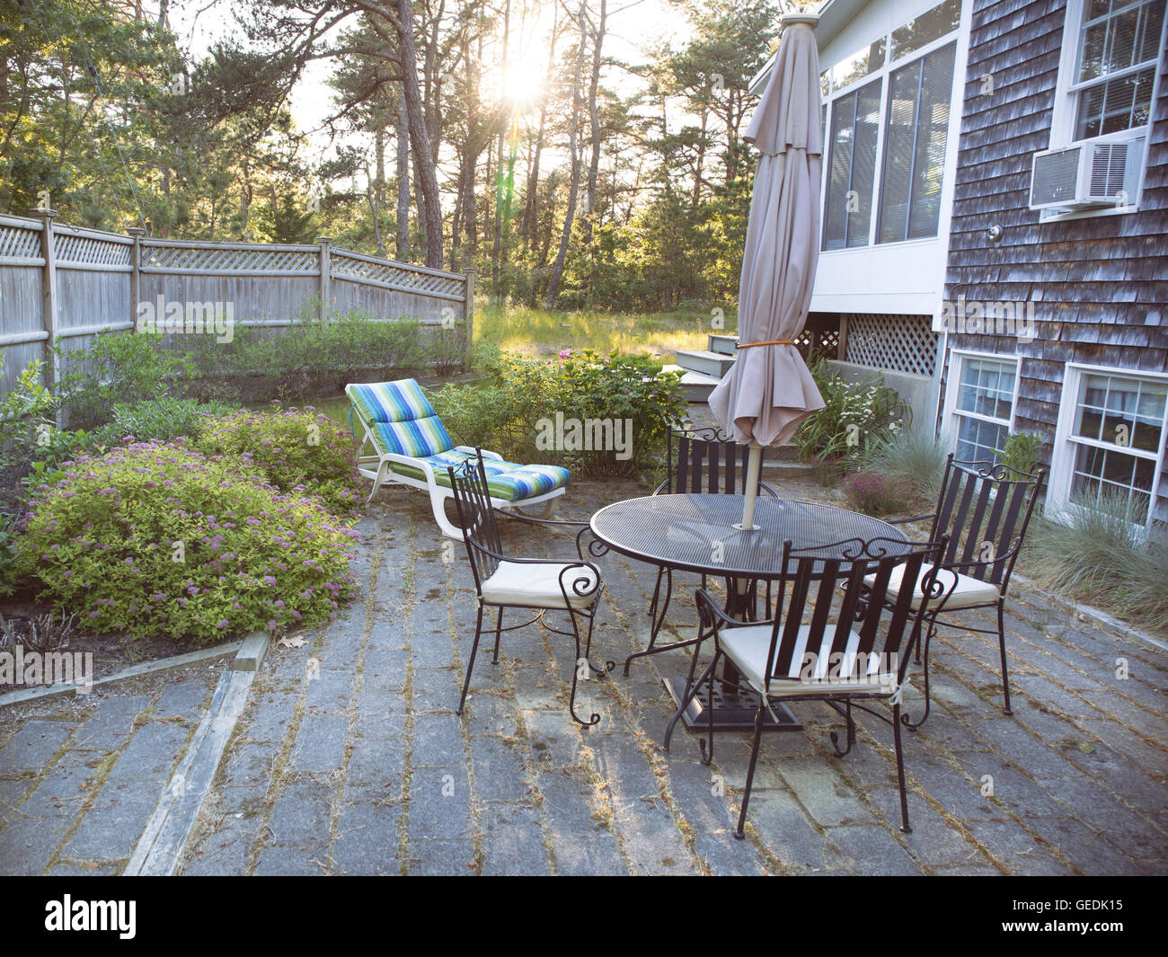 Patio on Cape Cod Stock Photo - Alamy